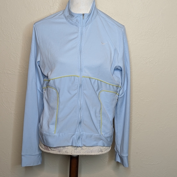 Nike | Jackets & Coats | Large Baby Blue Nike Jacket With Gold Piping ...